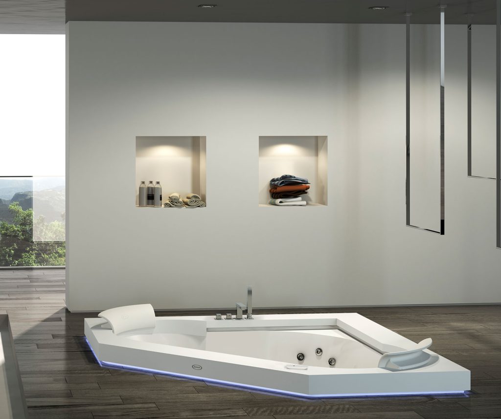 Cadă de baie cu hidromasaj Jacuzzi® Aura Corner | Hidrostyle