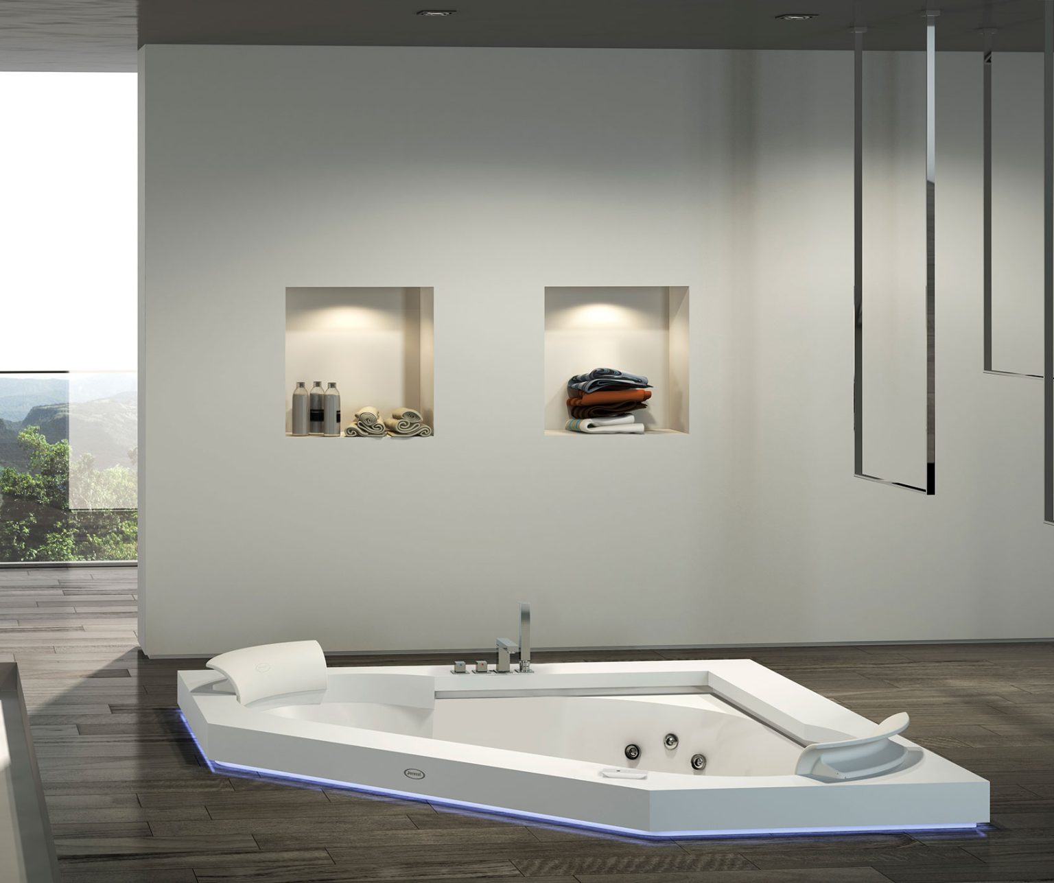 Cadă de baie cu hidromasaj Jacuzzi® Aura Corner | Hidrostyle
